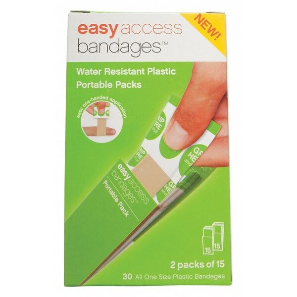 Easy Care Strip Bandages, Beige, 3" L x 3/4" W, PK30 0095-3200 | Zoro