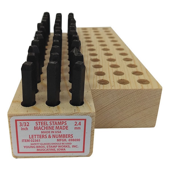 Young Bros Stamp Works Hand Stamp Kit, Letter/Number Set 02361 | Zoro