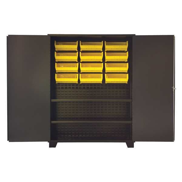 Jamco Extra-Heavy Duty Bin Cabinet, 60 in W, 78 in H, 24" D, 12 Bins ...