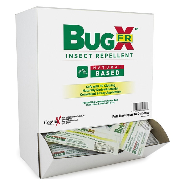 Bugx Insect Repelent, No DEET, Lotion Wipe, PK50 18-850 | Zoro