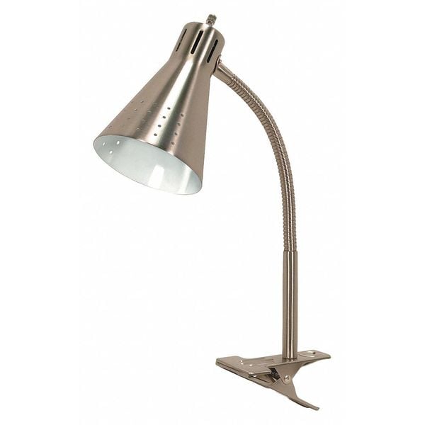 Satco Clip-On Gooseneck Lamp 1 Light Brushed Nickel Brushed Nickel 60 ...