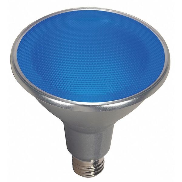 Satco 15W PAR38 LED Blue 40' beam Medium 120V S9482 | Zoro