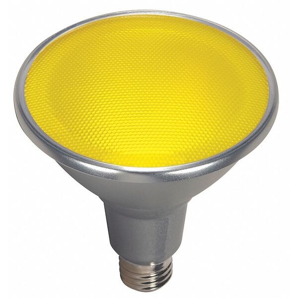 Satco 15W PAR38 LED Yellow 40' beam Medium 120V S9484 | Zoro