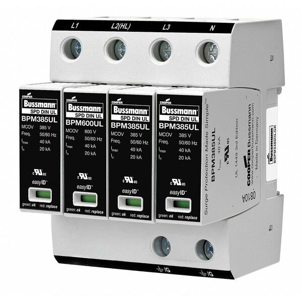 Eaton Bussmann Surge Protection Device, 3 Phase, 120/240V High Leg ...