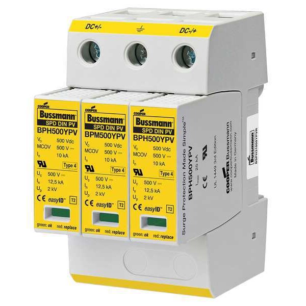 Eaton Bussmann Surge Protection Device, PV Phase, 1200VDC Wye, 3 Poles ...