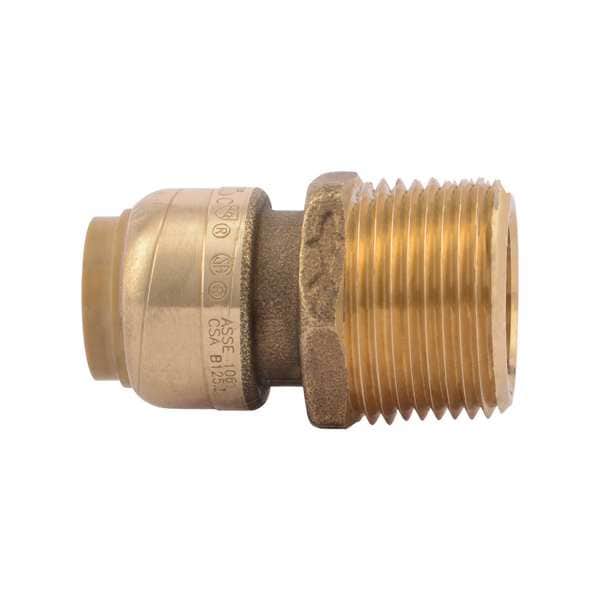 Sharkbite Male Reducing Adapter, 1/2 in Tube Size, Brass, Brass U116LF ...