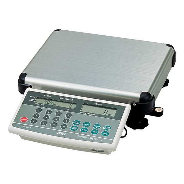 A&D Weighing Digital Compact Bench Scale 60 lb. Capacity HD-30KB | Zoro
