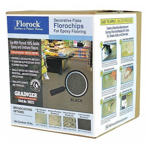 Florock Floor Flake, 10 lb., Black 610 | Zoro