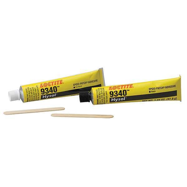Loctite Epoxy Adhesive, 9340 Series, Green, Tube, 1:01 Mix Ratio, 3 hr ...