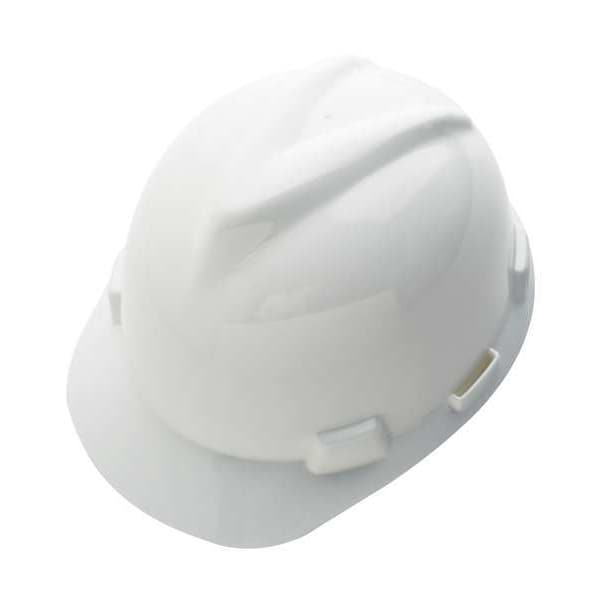 Msa Safety Hard Hat, V-Gard Green, Polyethylene, 4 Point Pinlock, Type ...