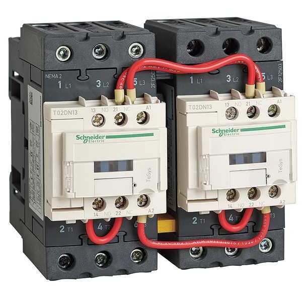 Schneider Electric 120VAC Reversing Magnetic Contactor 3P 45A NEMA 2 T02DN23G7 | Zoro