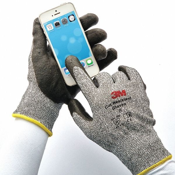 3M Cut Resistant Coated Gloves, 3 Cut Level, Black/Gray, L CGL-CR | Zoro
