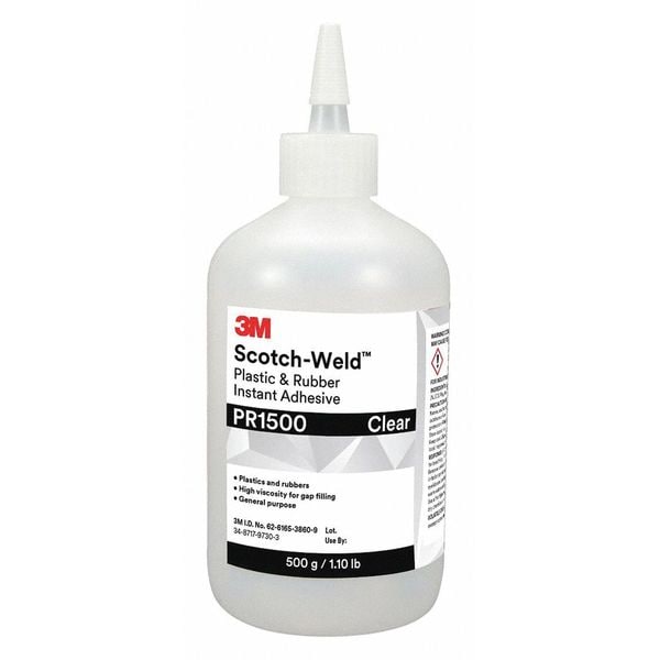 3M 3M Plastic & Rubber Instant Adhesive, 20 g, Pack of 10 PR1500 | Zoro