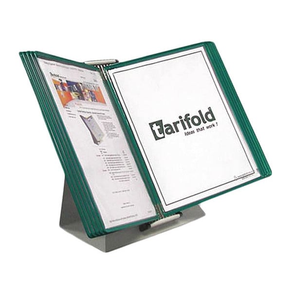 Tarifold Document Desk Display Unit, 10 Green Pock D251 | Zoro