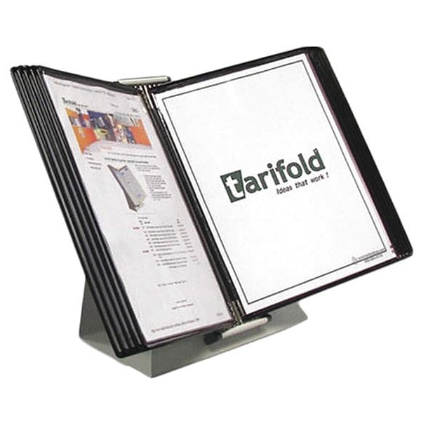 Tarifold Document Desk Display Unit, 10 Black Pock D271 | Zoro