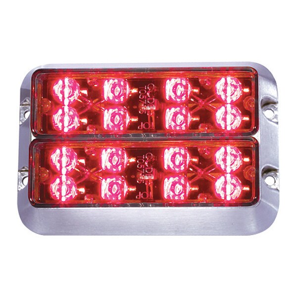Code 3 Stacked LED X, Alum Bezel, Red/Red LXEX2F-RR | Zoro