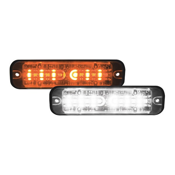 Code 3 Mega Thin Surface Mount, Amb/Wht, 12 LEDs ULTMC-AW | Zoro