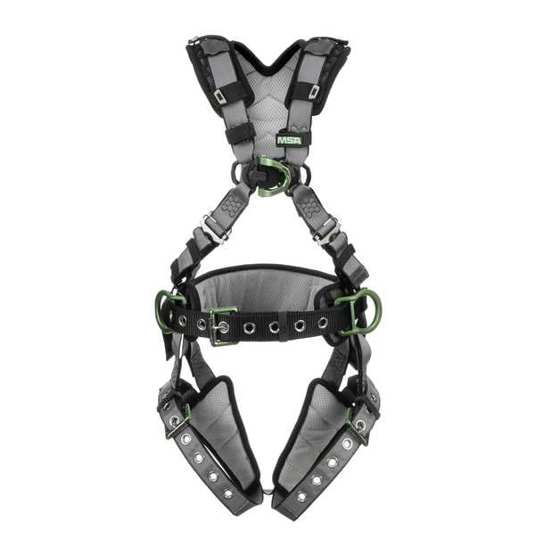 Msa Safety V-FIT Full Body Harness, XL, 400 lb., Quick-Connect Chest ...