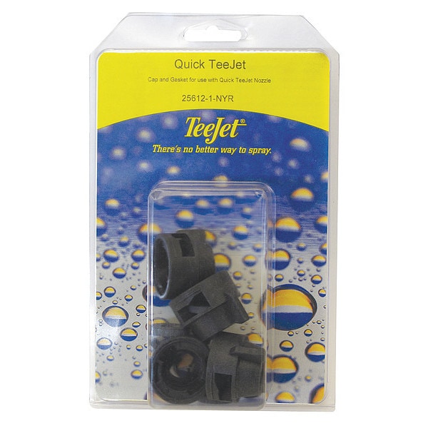 Teejet Cap and Gasket Set, Black, PK4 PK-25612-1-NYR | Zoro