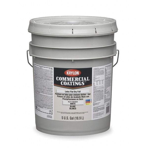 Krylon Interior Dry Fall Paint, Flat, 5 gal. K21150404-20 | Zoro