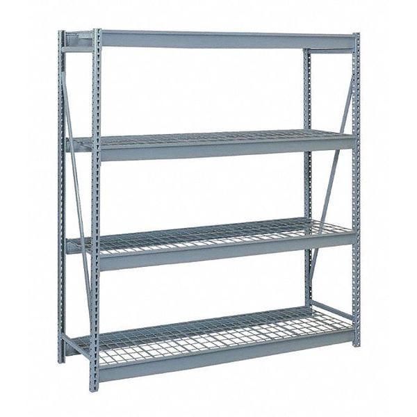 Lyon Starter Bulk Storage Rack, 24 in D, 72 in W, 4 Shelves, Dove Gray ...