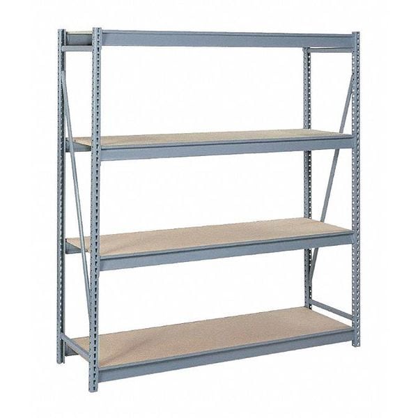 Lyon Starter Bulk Storage Rack, 24 in D, 96 in W, 4 Shelves, Dove Gray ...