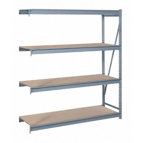 Lyon Add-On Bulk Storage Rack, 24 in D, 96 in W, 4 Shelves, Dove Gray ...