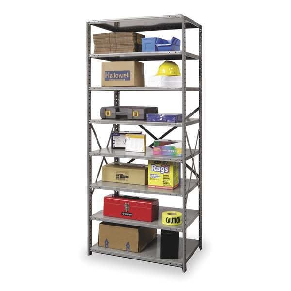 Hallowell Metal Shelving Unit, 24"D x 48"W x 87"H, 8 Shelves, Steel ...