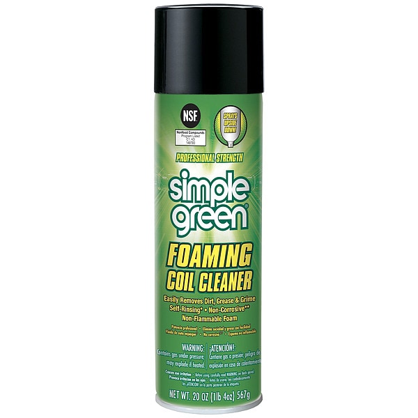 Simple Green Foaming Coil Cleaner, 20 oz Aerosol Can, White ...