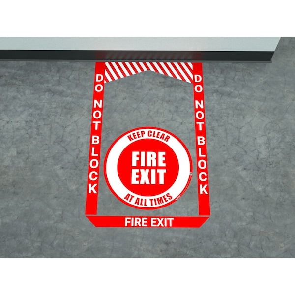 Creative Safety Supply Fire Exit, Sign Bundle, Center Floor Sign Size ...