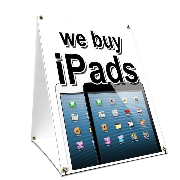 Signmission We Buy Ipads, 24 Inch x 18 Inch A-frame Yard Sign, Plastic ...