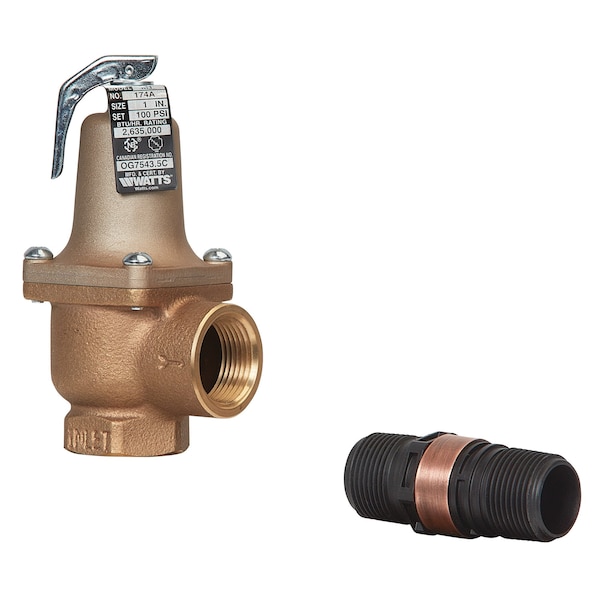 Watts Relief Valve, Bronze, 1 1/2 in Inlet 1 174A 100 FS | Zoro