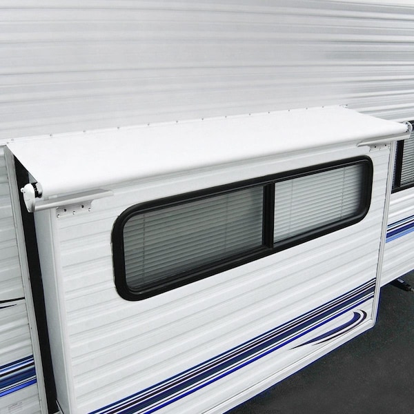 Carefree Of Colorado 77.5 in. Solid White RV Slide-Out Awning ...