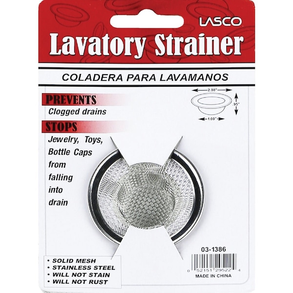 Lasco 1'' SS Bathroom Sink Drain Strainer 03-1386 | Zoro