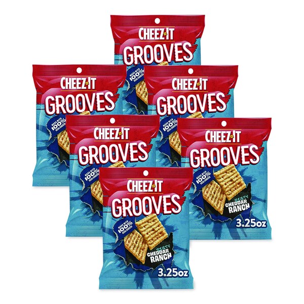 Sunshine Cheez-It Grooves Crackers, Zesty Ranch, 3.25 Bag, 6 PK ...