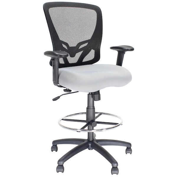 We'Re It Zapp-2 Black Mesh Back Drafting Stool with Footring and Gray ...
