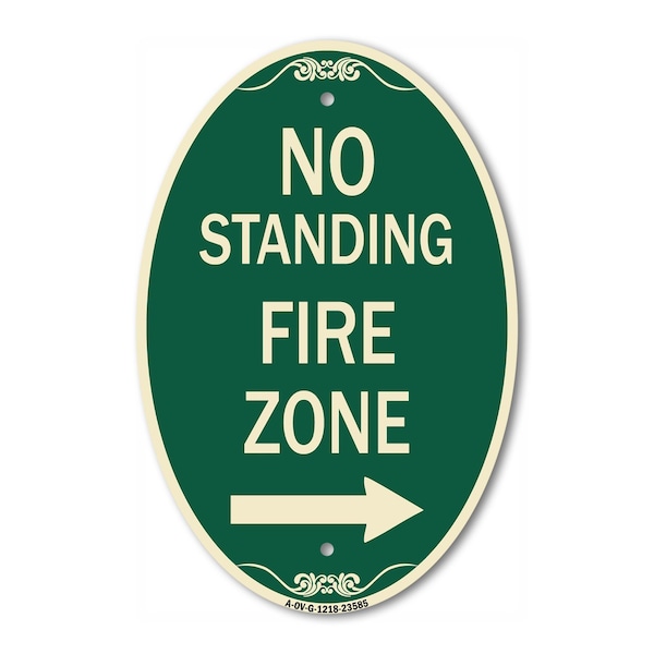 Signmission No Standing Fire Zone with Right Arrow, 12 Inch X 18 Inch ...