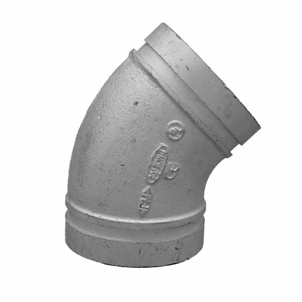 Industrial Choice Groove 45 Elbow Galvanized 10 inch GV-45-10-G | Zoro