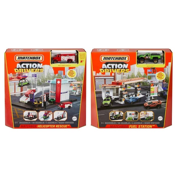 Mattel Matchbox Action Drivers Playset, Assorted Color - Set of 4 ...