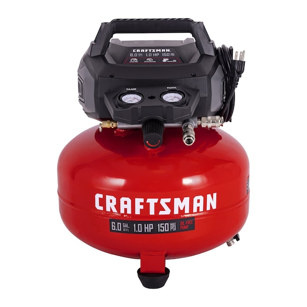 Craftsman 6 Gal Pancake Air Compressor, Oil Free, delivering 150 max ...