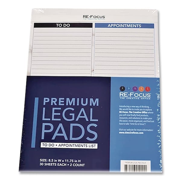 Re-Focus The Creative Office Premium Legal To-Do/Appointment List Pads ...