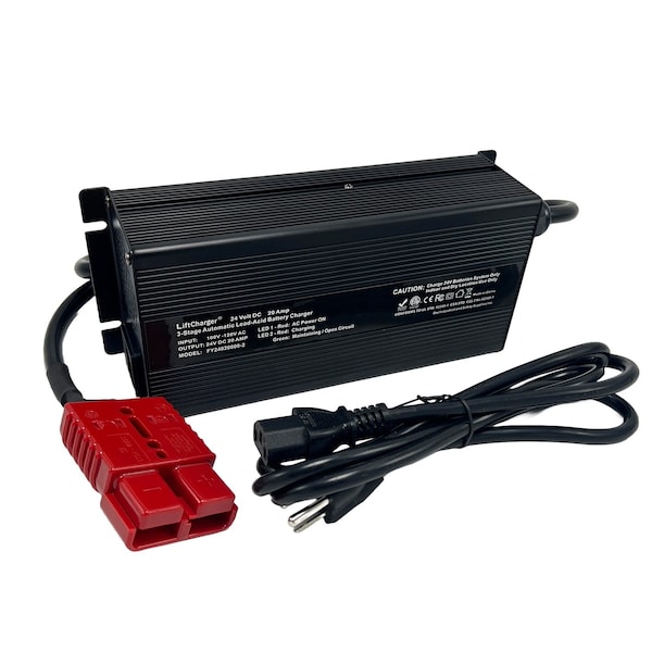 Liftcharger 24V 20Amp Battery Charger with SB175 Large RED Plug for 24v ...