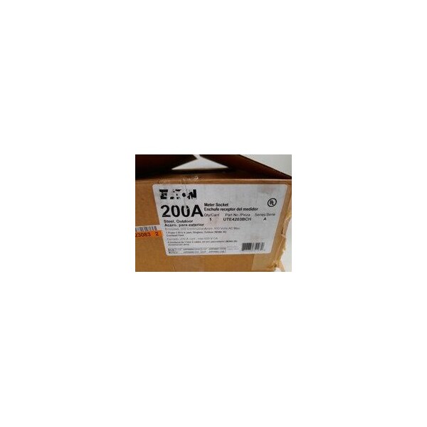 Eaton Meter Sockets Ringless 200A 600V 50/60Hz 1Ph 3Wire 4Jaws NEMA 3R ...