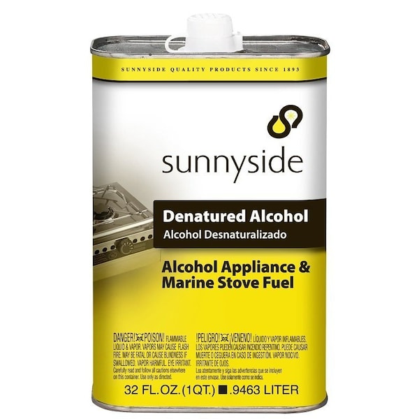 Sunnyside Denatured Alcohol Thinner, Liquid, Alcohol, Clear, 1 qt, Can ...