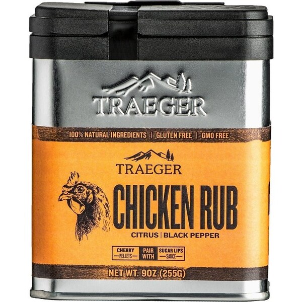 Traeger Chicken Rub, Black Pepper, Citrus Flavor, 9 oz Tin SPC170 | Zoro