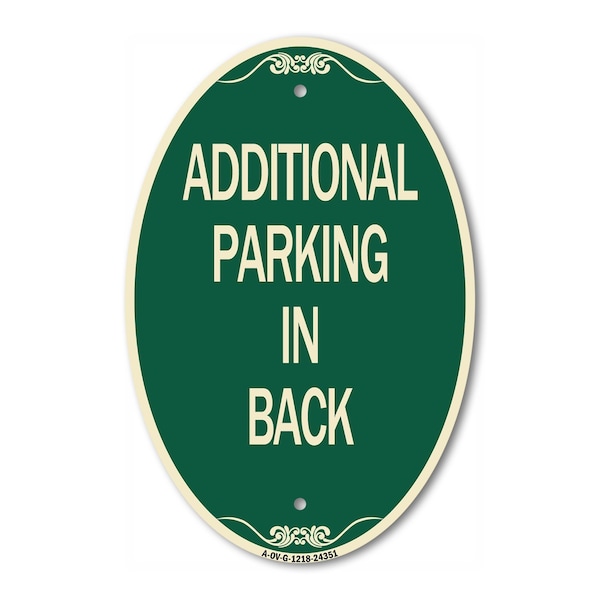 Signmission Additional Parking in Back Sign, 12 Inch X 18 Inch ...