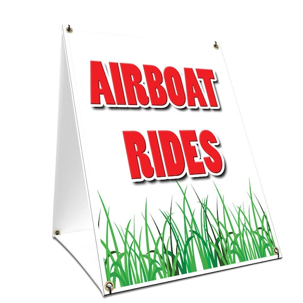 Signmission Airboat Rides, 24 Inch x 18 Inch A-frame Yard Sign, Plastic ...