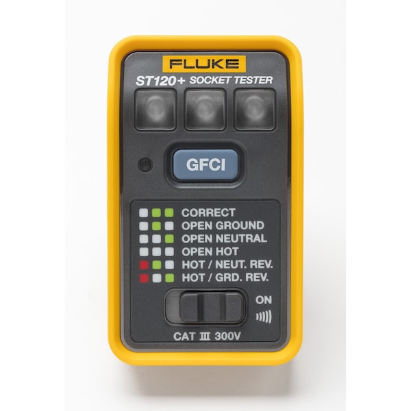 Fluke Socket Tester, 110 to 125V AC, No Disp ST120+ | Zoro