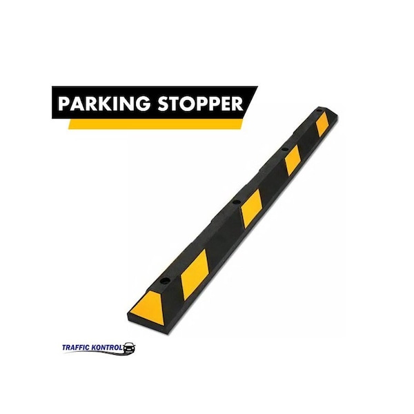 Traffic Kontrol Parking Wheel Stop Block Curb, Rubber, 4 in Height, 72 ...