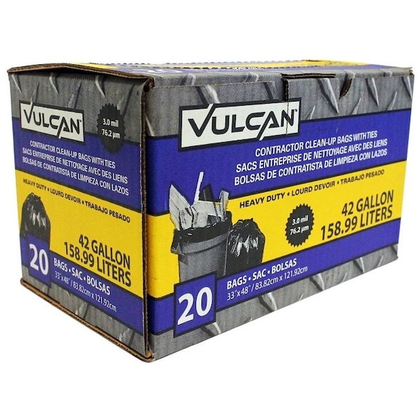 Vulcan Tool Bag, Contractor Bag, 42 gal Capacity, Black, Black FG-03812 ...